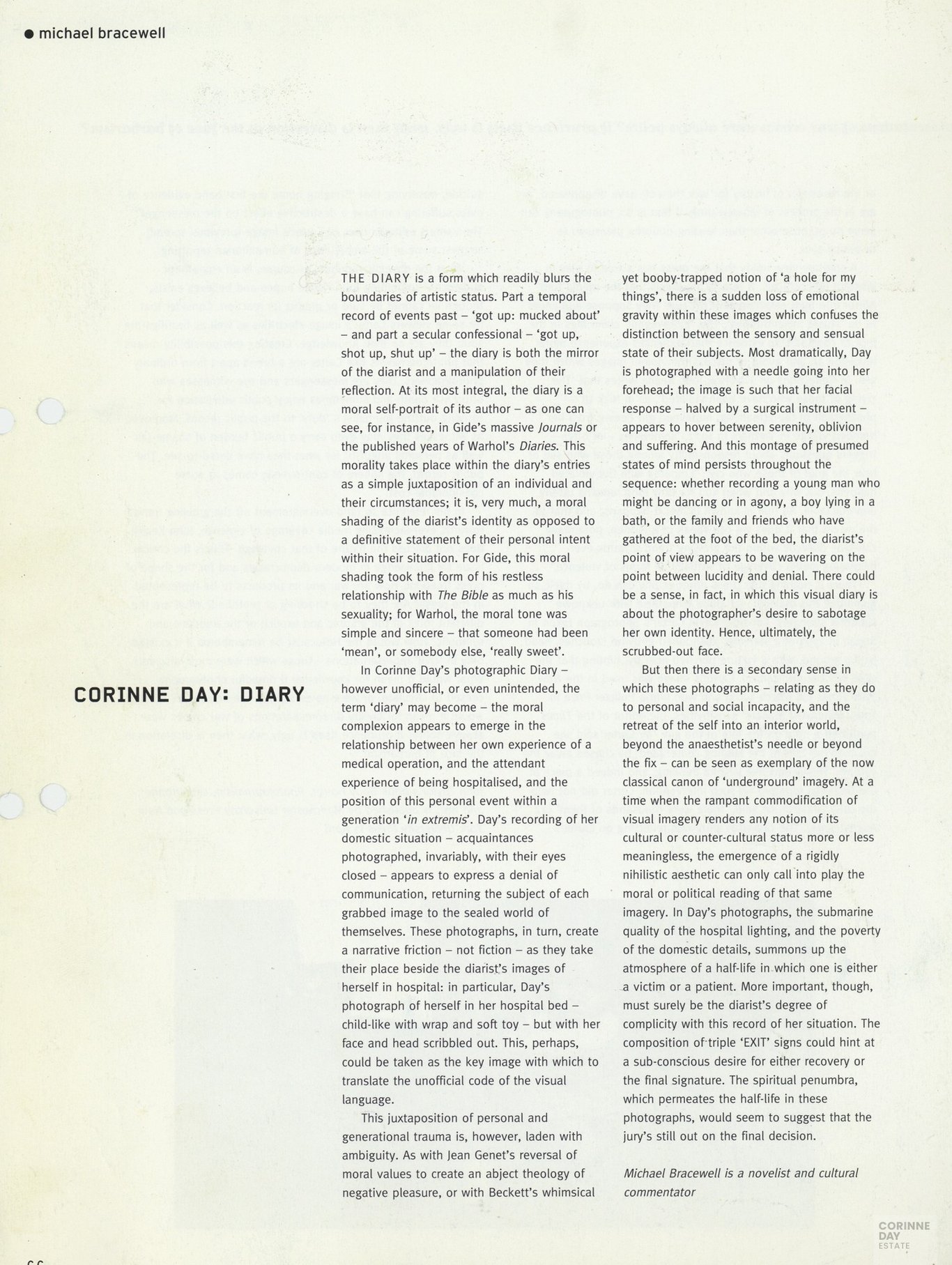 Corinne Day Diary, 2000 — Corinne Day, Photographer